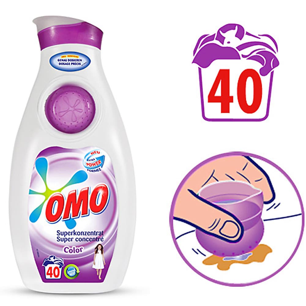 Omo Color · Lessive concentrée liquide · 40 lavages • Migros Online