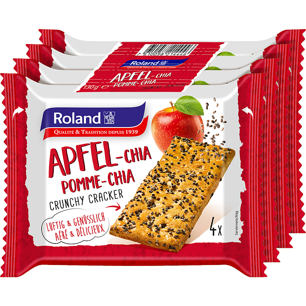 Roland · Cracker Crunchy · Pomme-Chia • Migros