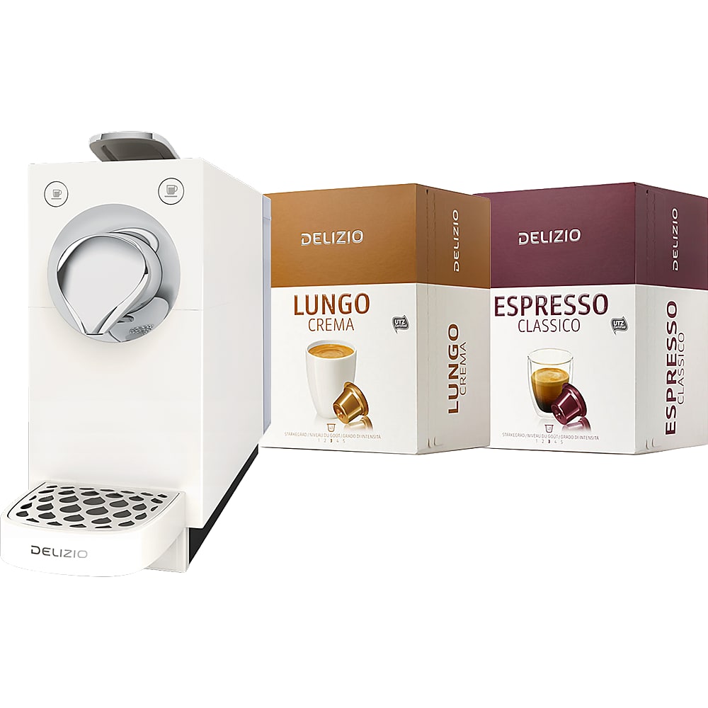 Delizio UNA Pure White · Set Machine à capsules · Inclus 96 capsules ...