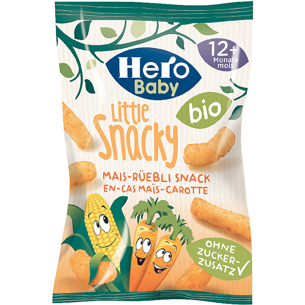 Hero Baby 12M+ · Snack Bio Little Snacky · Mais - Rüebli • Migros Online