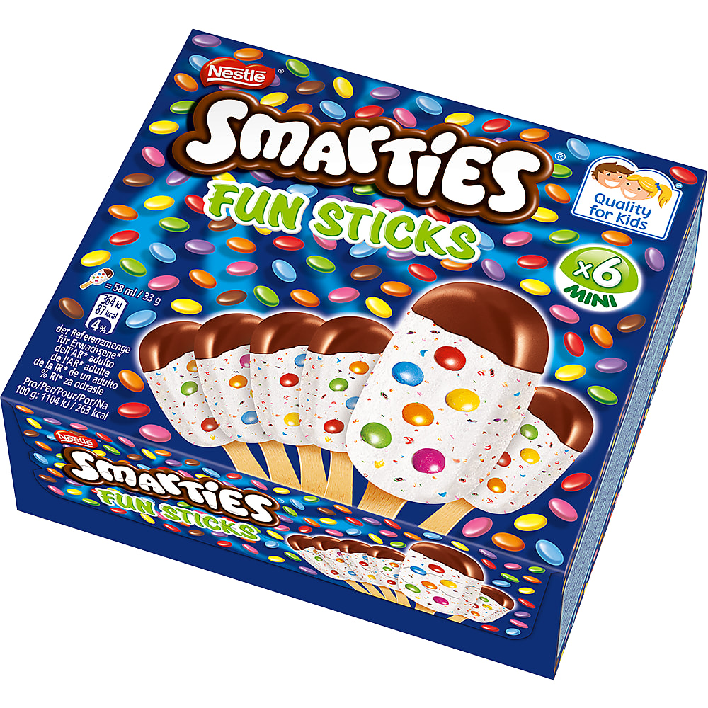 Achat Nestlé Smarties · Glace · Fun Sticks • Migros