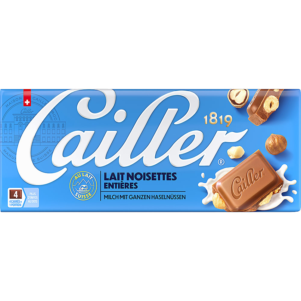 Buy Cailler · Chocolate bars · Milk chocolate with whole hazelnuts • Migros