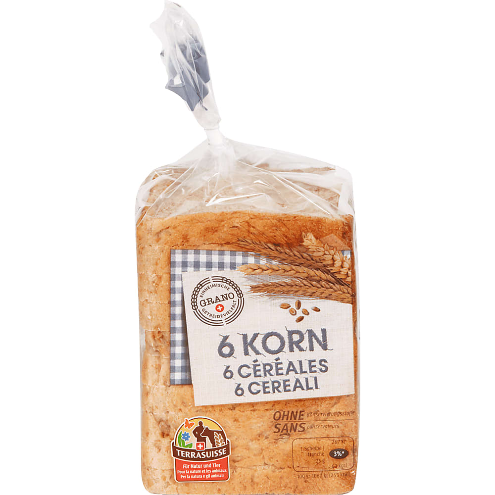 Buy Terra Suisse · Toast bread with 6 grains in slices • Migros