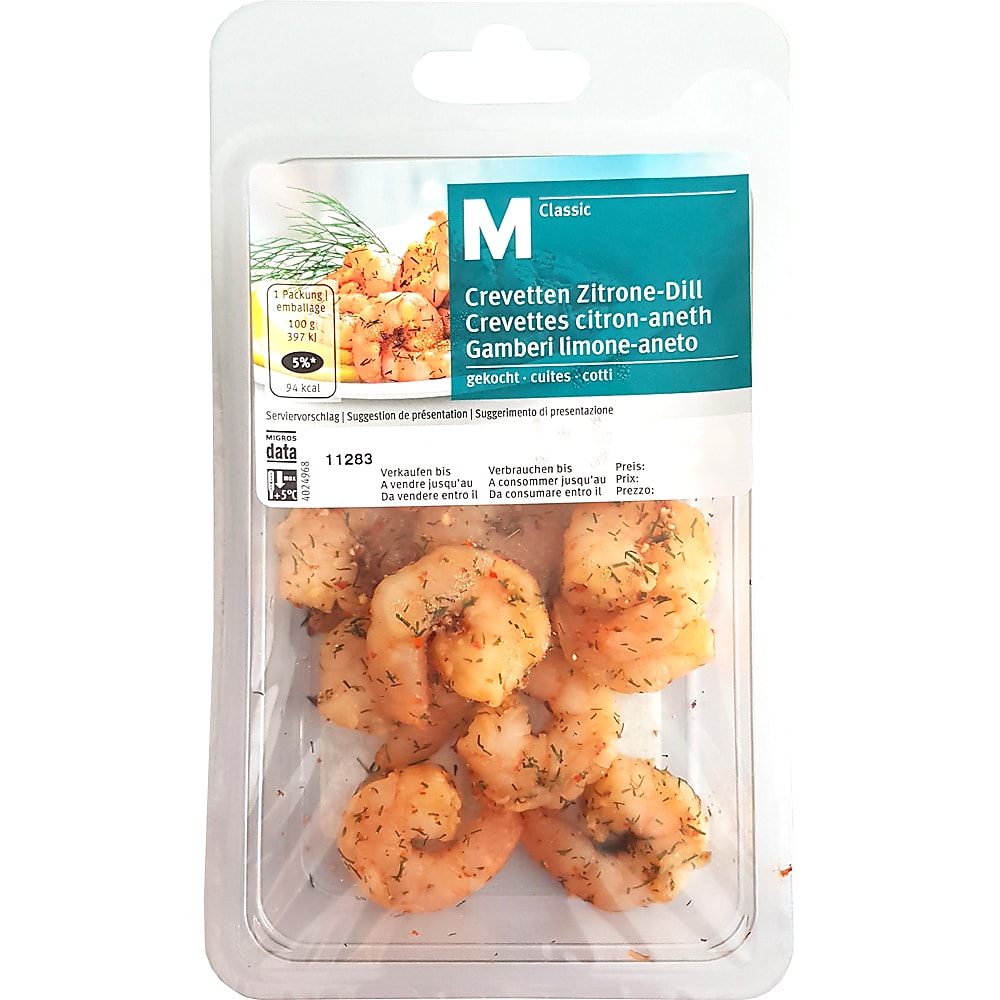 Kaufen M-Classic · Crevetten mit Zitrone-Dill · gekocht • Migros