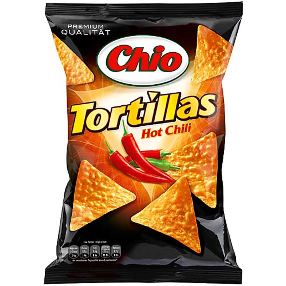 Chio Tortilla Chips · Mais-Snack Chili · Chili - extra würzig • Migros