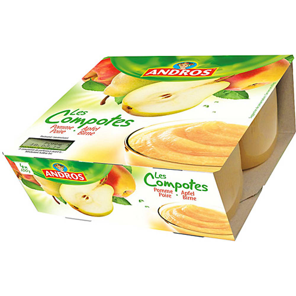 Andros Les Compotes · Purée de fruits · Pomme-Poire • Migros