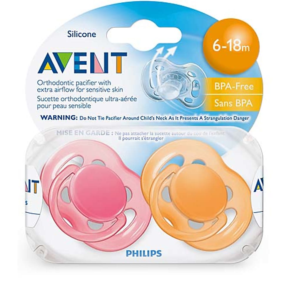 Philips Avent · Sucettes Freeflow silicone · 6-18 mois / couleurs ...