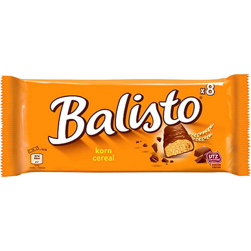 Balisto · Hearty biscuit coated in milk chocolate. · Corn Mix • Migros