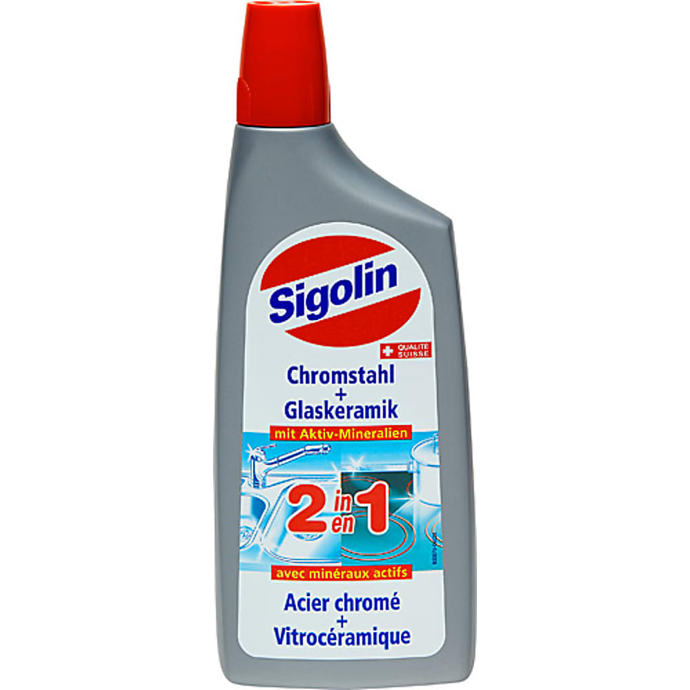 Sigolin · Reinigungsmittel für Chromstahl & Glaskeramik · 2 in 1 • Migros