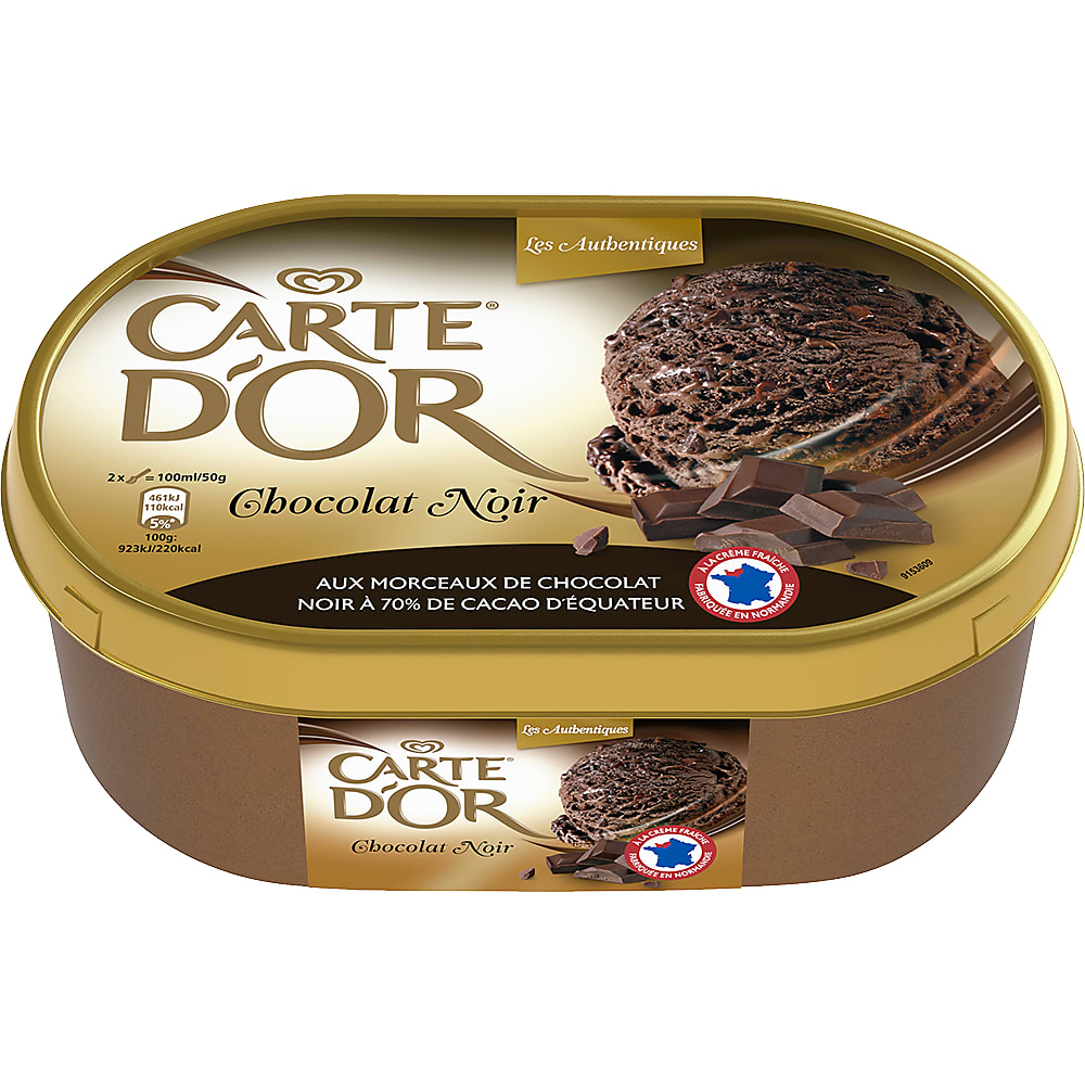 Carte d'Or Les Authentiques · Glace · Aux morceaux de chocolat noir à ...