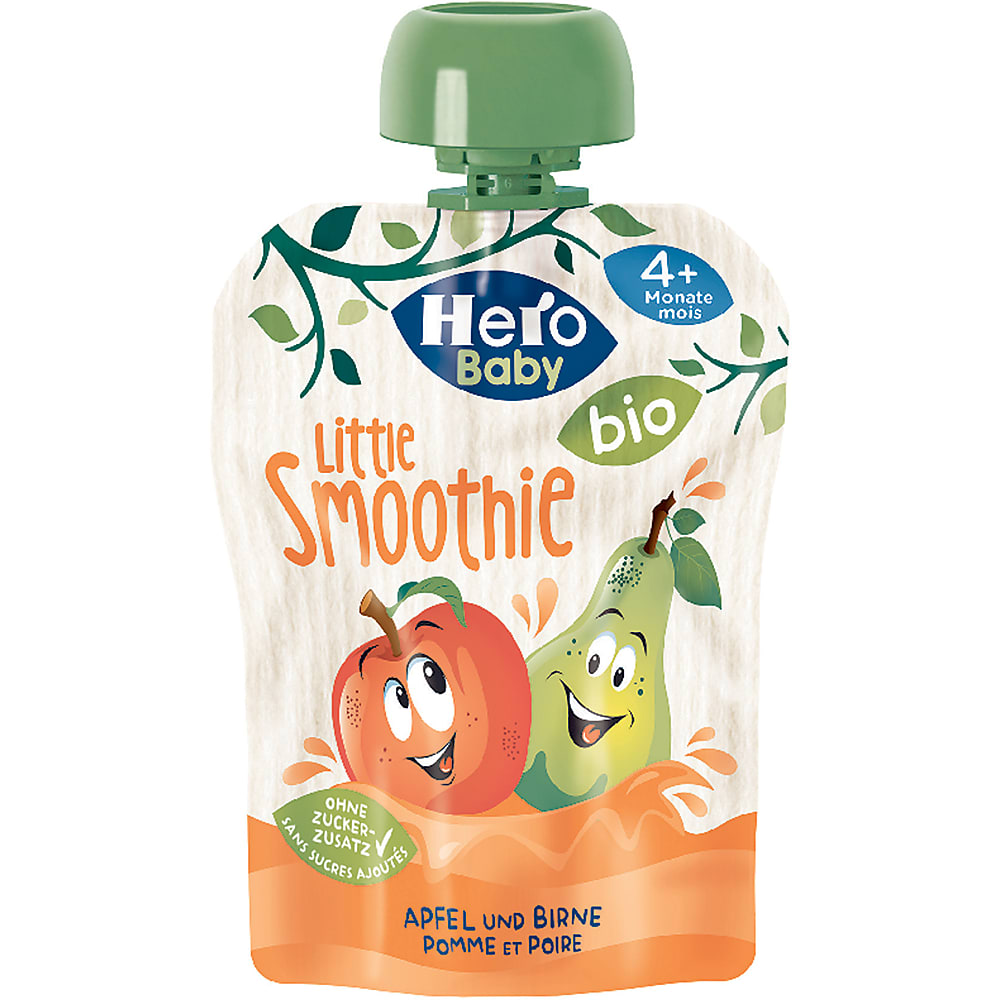 Hero Baby 4M+ · Pouche Compote Bio Little Smoothie · Bio - Pomme et ...