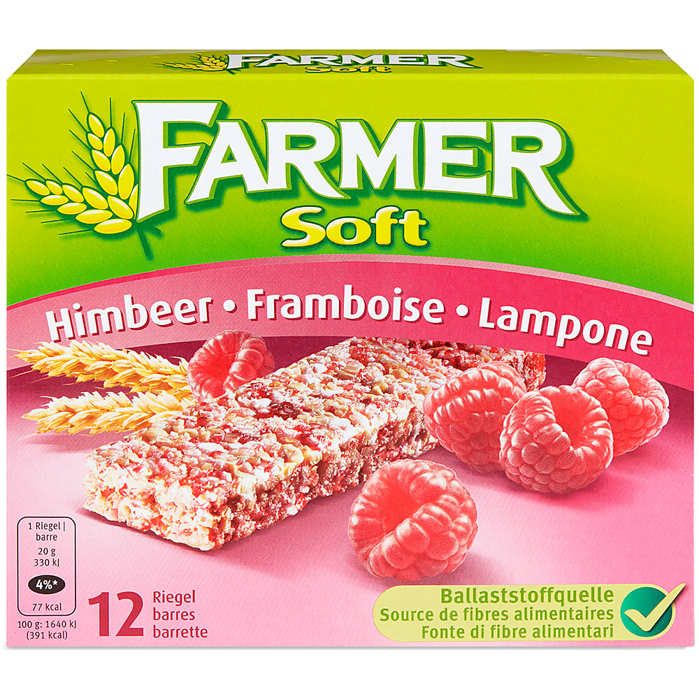 Farmer Soft · Cereal bars · Raspberry • Migros Online