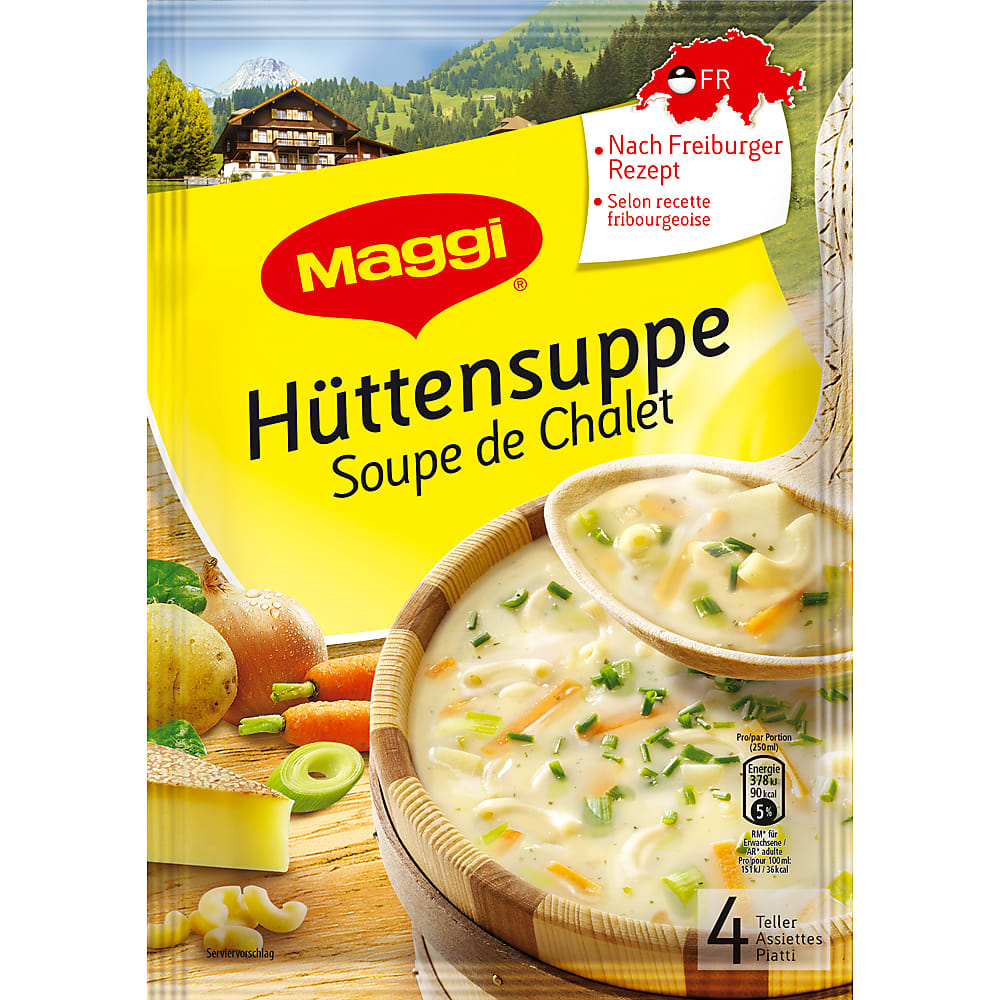 Maggi · Suppe mit Gemüse und Teigwaren · Hüttensuppe • Migros