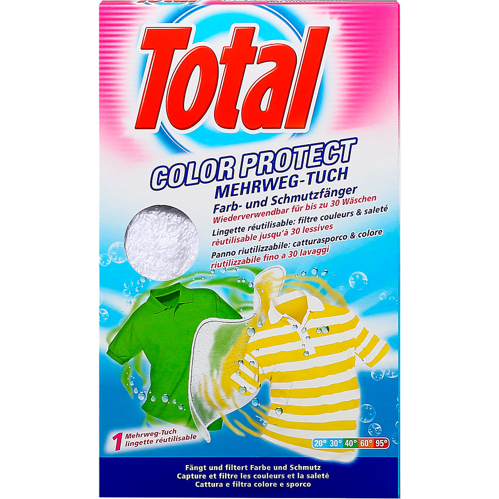 Total Color Protect · Mehrweg-Tuch · 30°- 40°- 60°- 95° • Migros