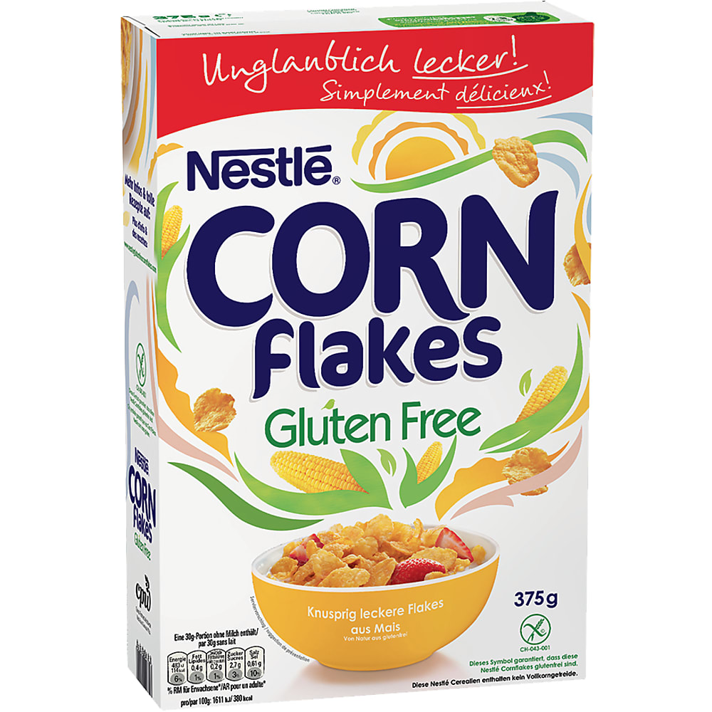 Cornflakes · Knusprige leckere Flakes aus Mais · Glutenfrei • Migros