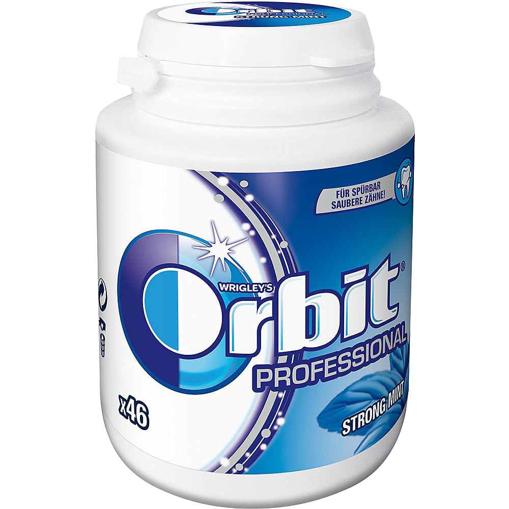 Orbit Professional · Kaugummi ohne Zucker · Strong Mint - Bottle • Migros