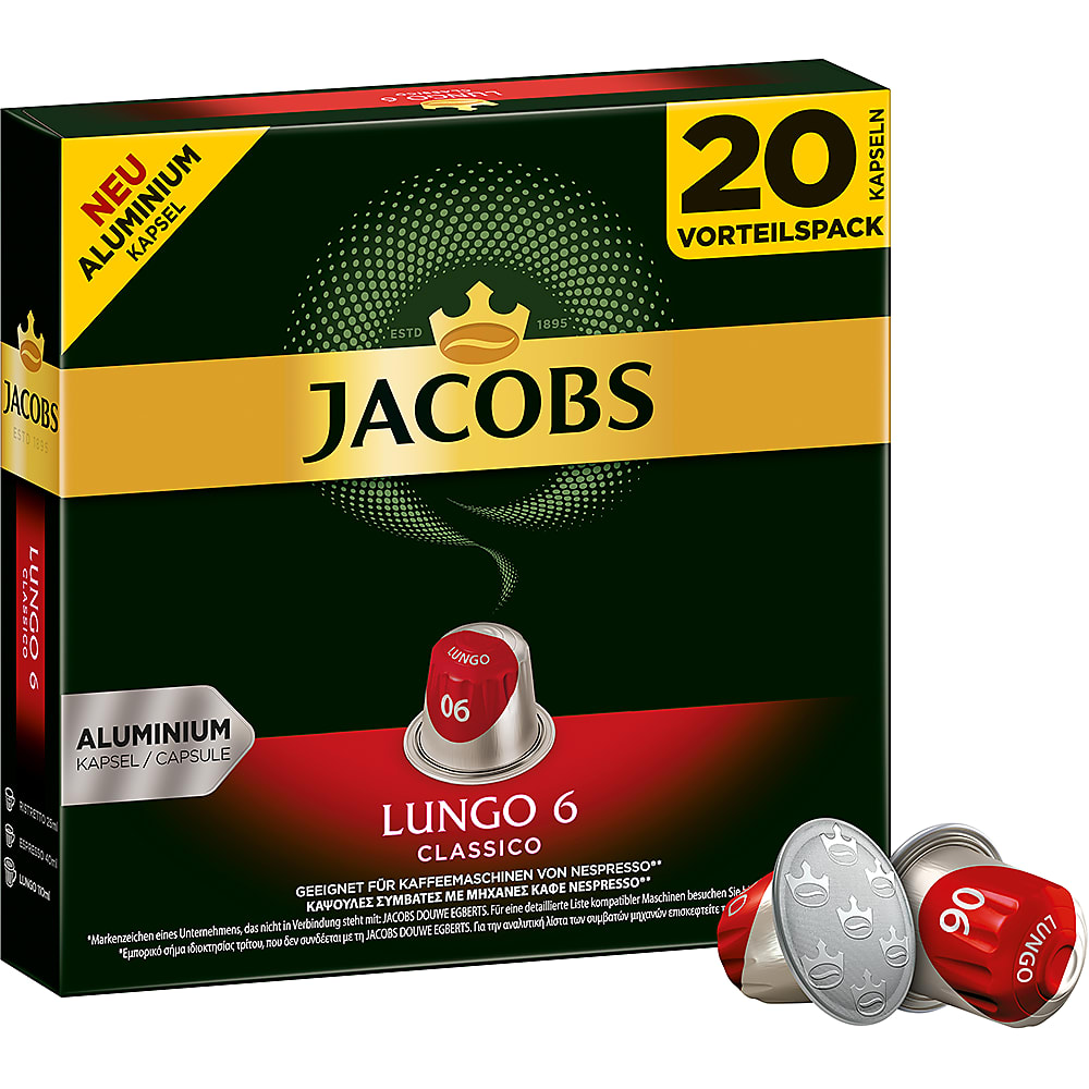 Jacobs · Capsules de café en aluminium · Lungo 6 Classico, compatible ...