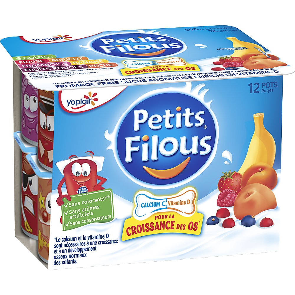 Yoplait Petits Filous · Frischkäsezubereitung · Erdbeer-Himbeer-Rote ...