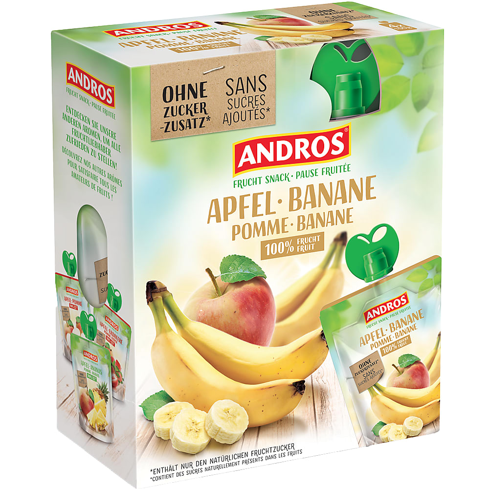 Andros · Compotes with no added sugar · Apple-Banana • Migros Online