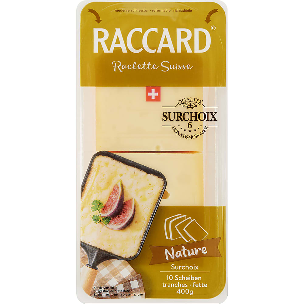 Raccard · Raclette · Surchoix 6 months - 10 slices • Migros