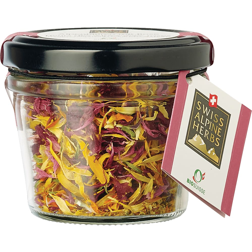 Swiss Alpine Herbs · Bio Essbare Blüten · mit Rosen • Migros