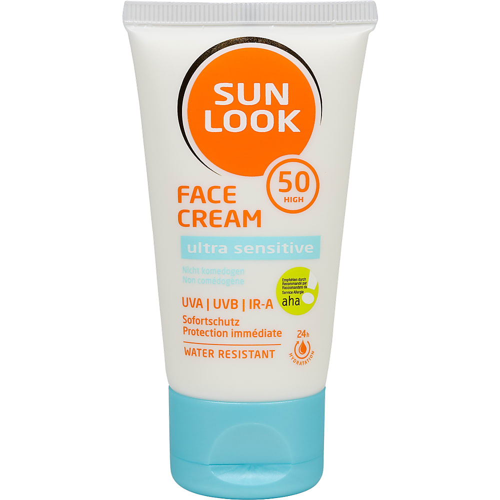 Sun Look Ultra Sensitive · Face cream - ultra sensitive · aha! • Migros