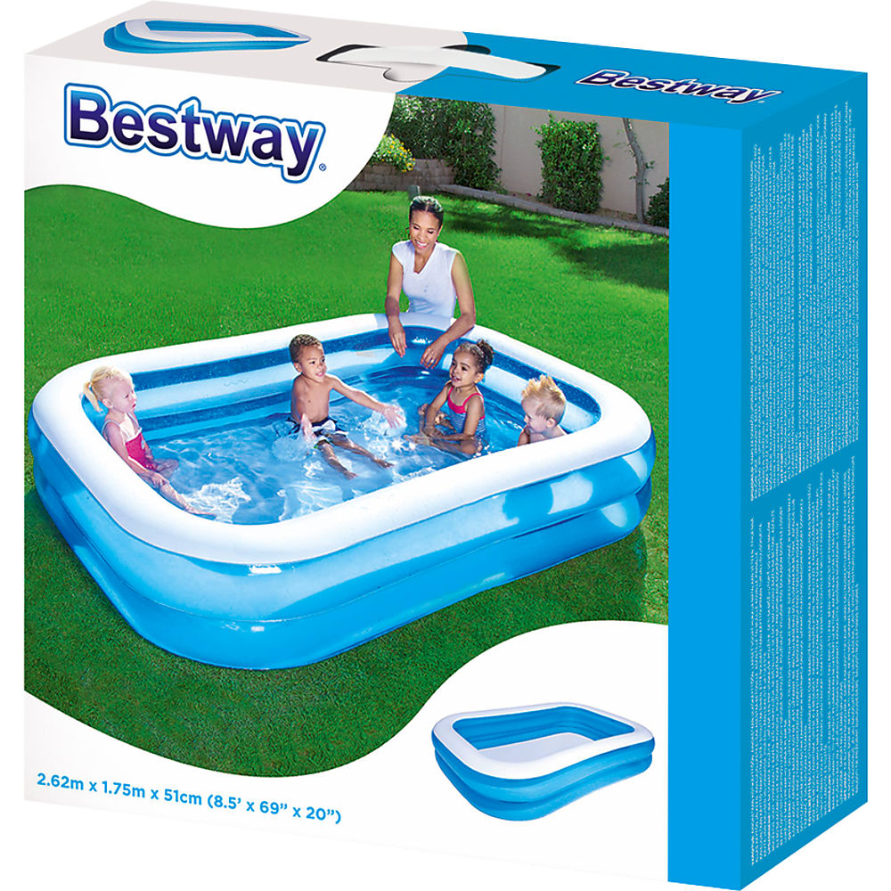 Bestway · Family Pool · 2.62m x 1.75m x 51m - Blue - from 6 year sover ...