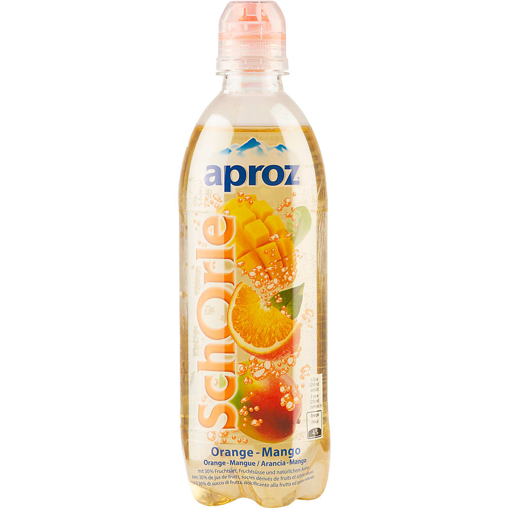 Aproz Schorle · Eau minérale gazeuse avec 30% de jus de fruits · Orange ...