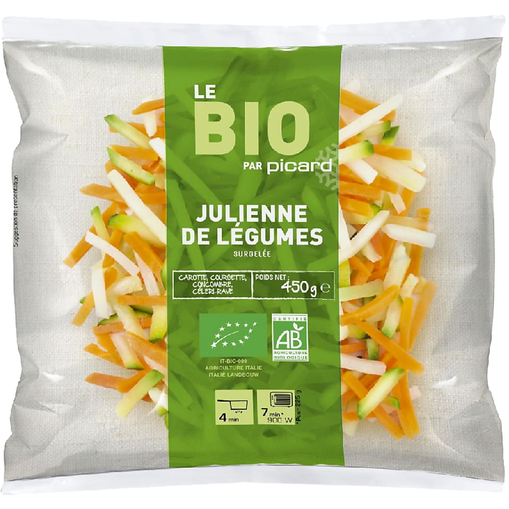 Picard Bio · Julienne de légumes Bio · carotte, courgette, concombre et ...