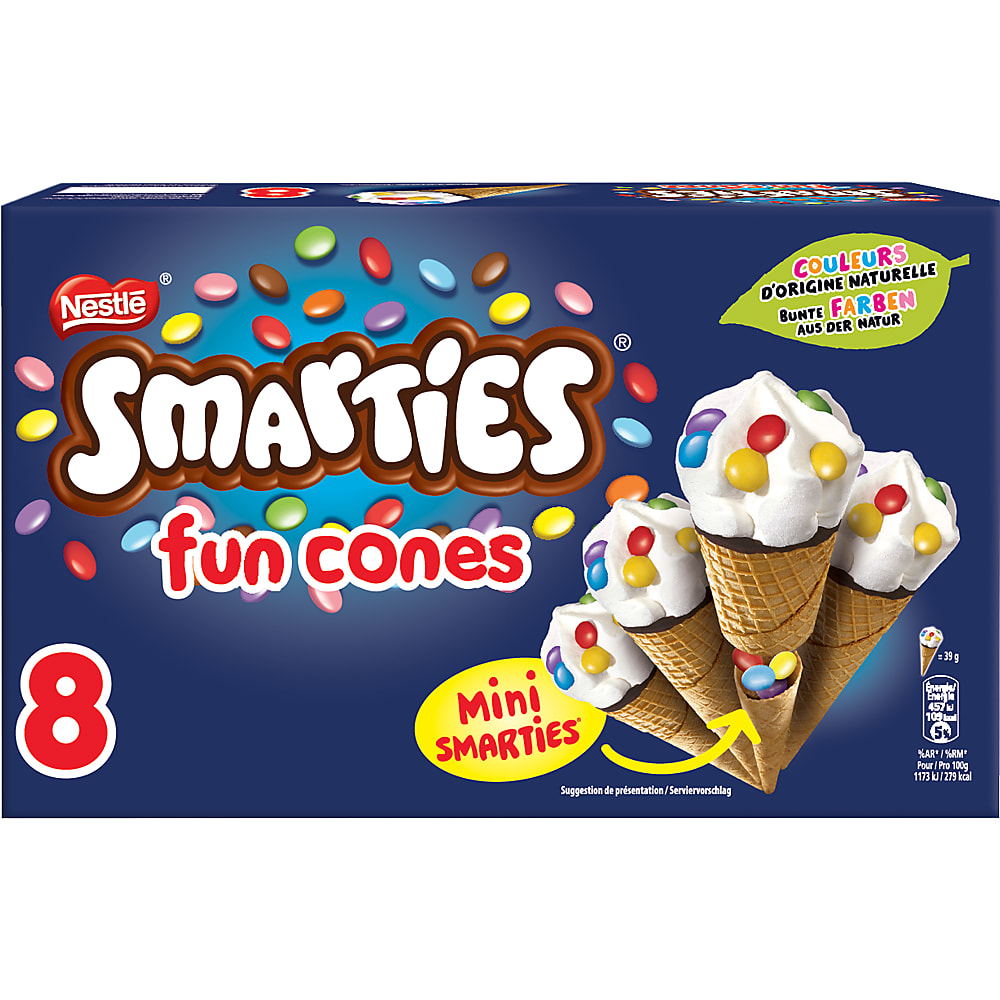Frisco Smarties · Waffle ice cream · Vanilla-Smarties • Migros