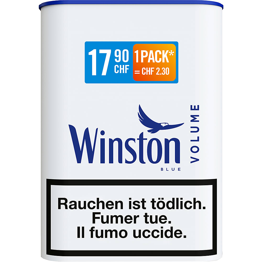 Winston Blue Volume + · Tabac · Dose • Migros