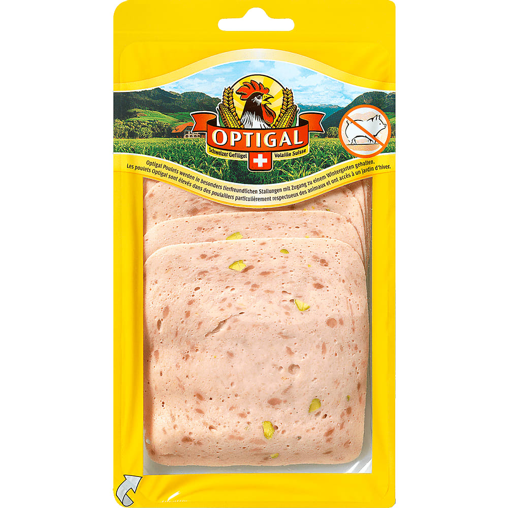 Optigal · Poultry cold cuts · with green peas • Migros