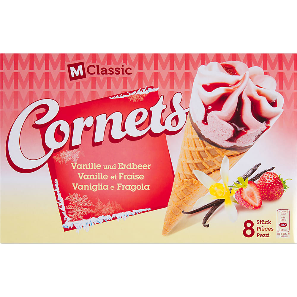 Buy M-Classic · Ice cream cone · vanilla & strawberry • Migros