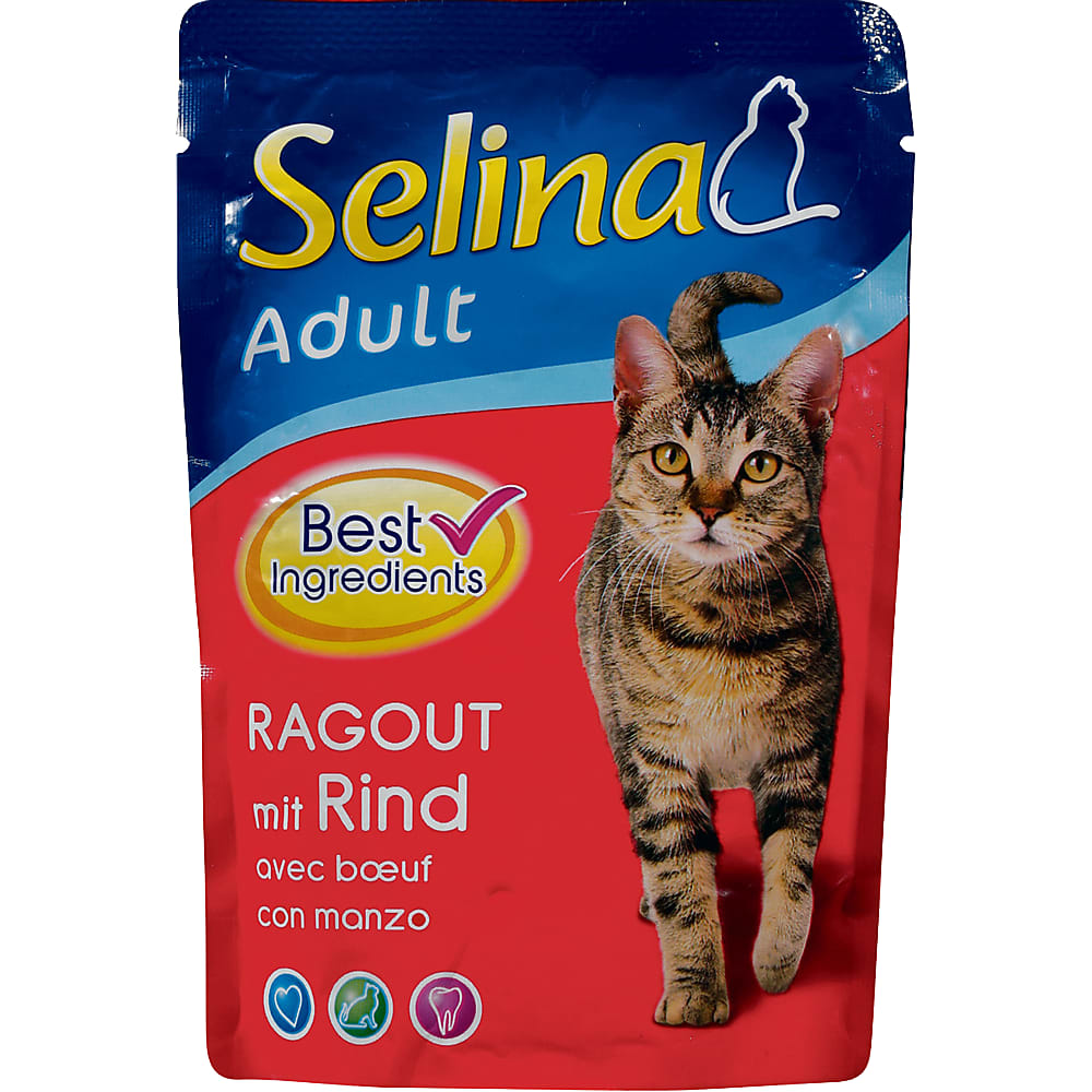 Selina Adult · Wet cat food · Beef • Migros