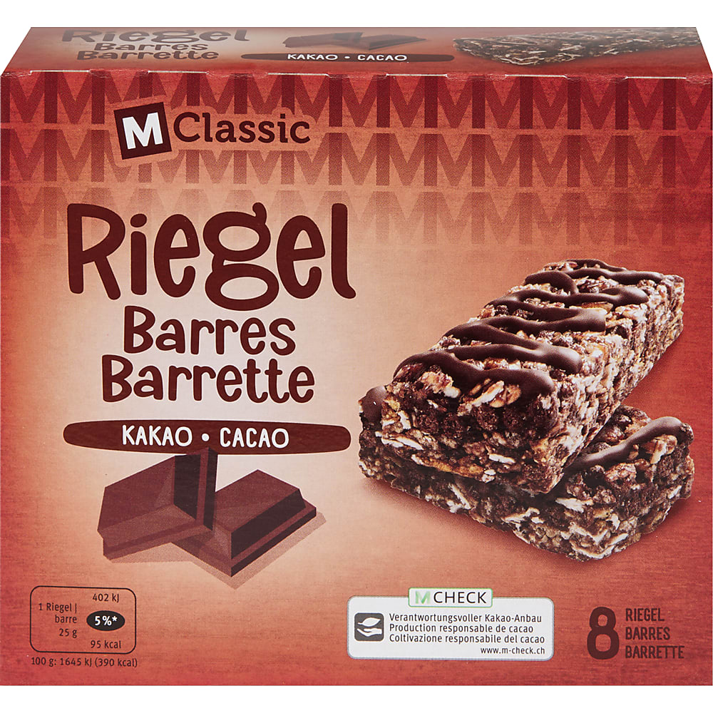M-Classic · Barres de Céréales · Cacao • Migros