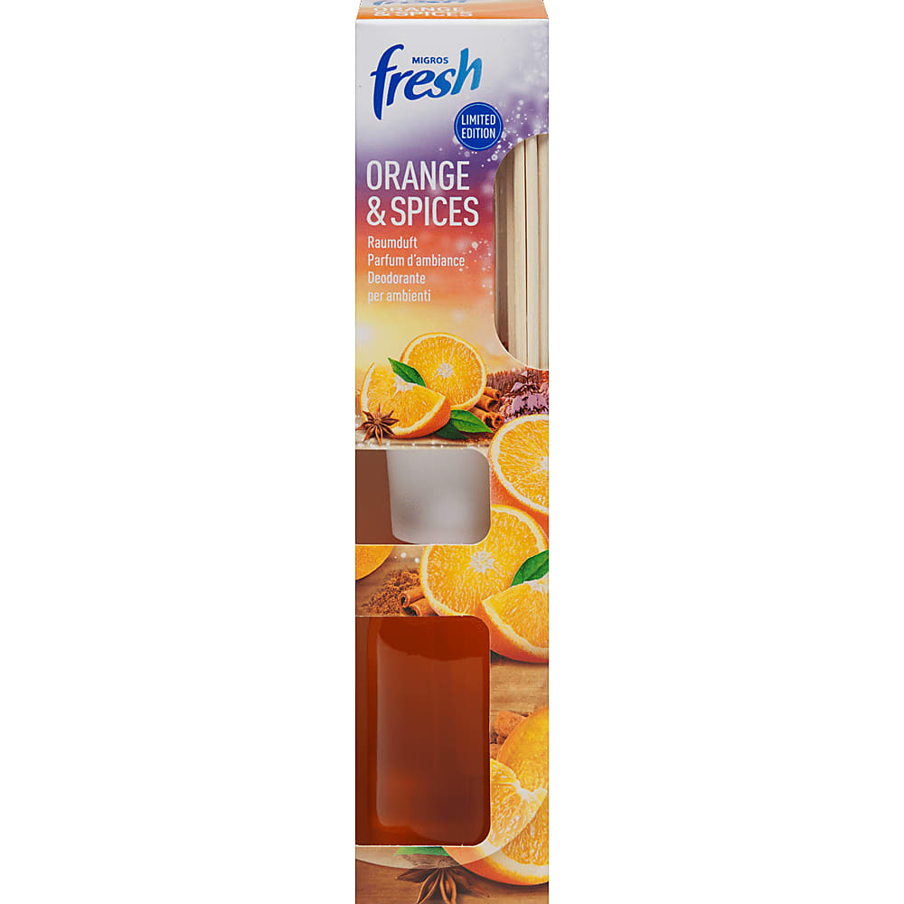 Migros Fresh · Parfum d'ambiance · Orange & Spices • Migros