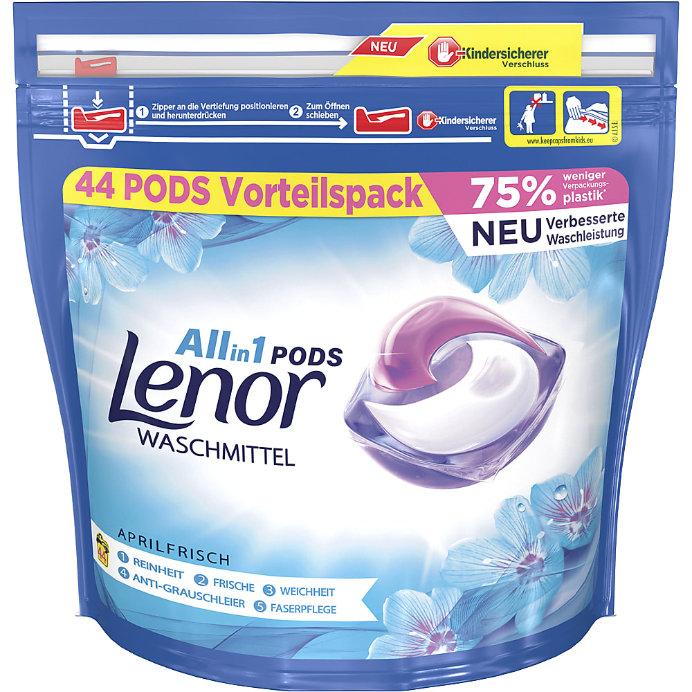 Lenor All in 1 Pods · Heavy-duty detergent tablets · April Fresh • Migros