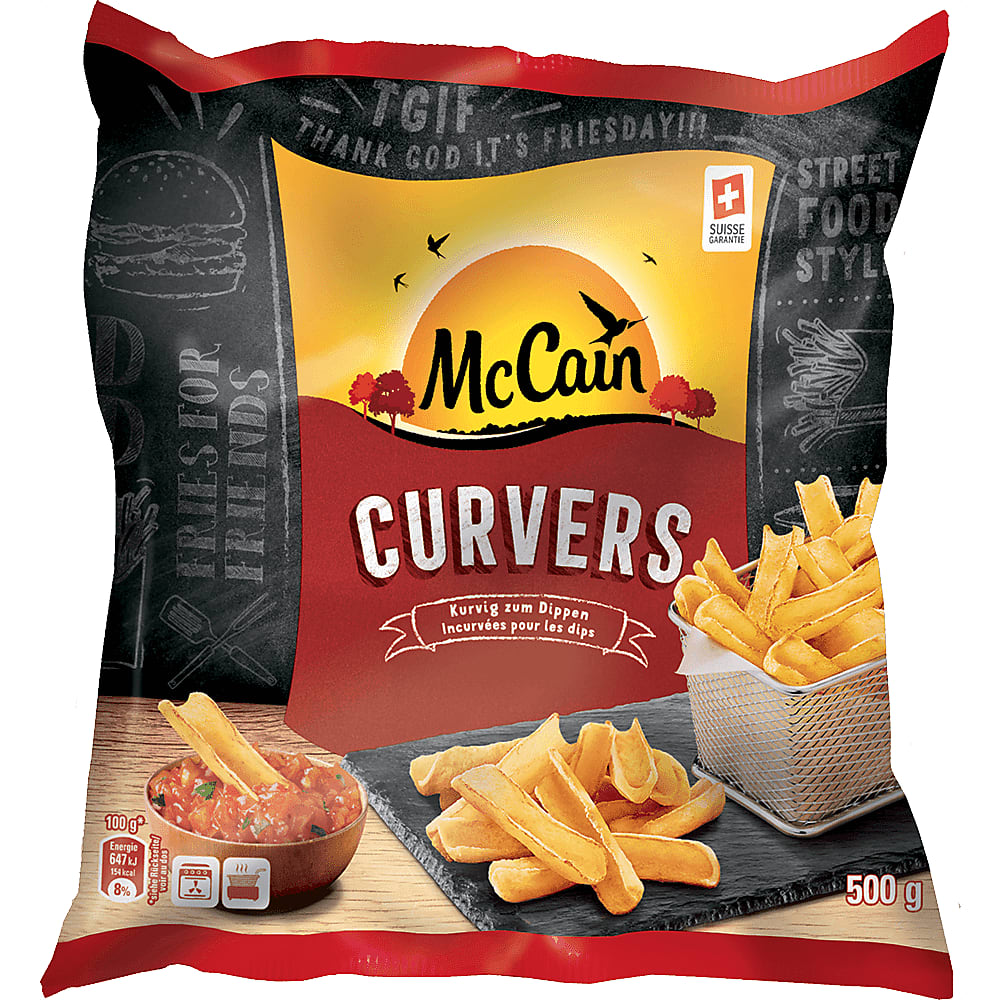 McCain Curvers · Fries · curved for dips • Migros