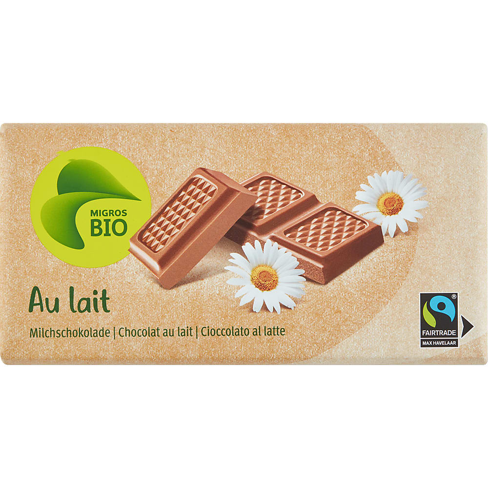 Bio Fairtrade · Tafelschokolade · Milchschokolade • Migros