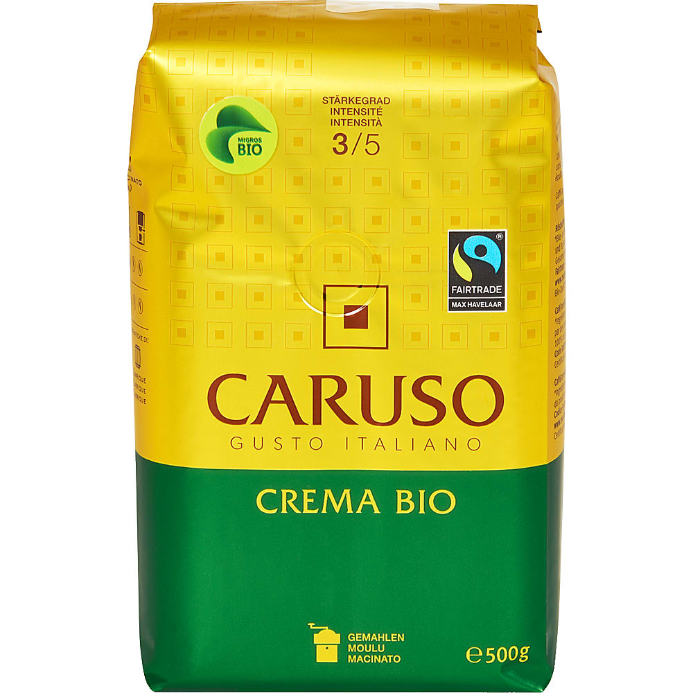 Caruso Gusto Italiano · Café moulu bio · Crema • Migros