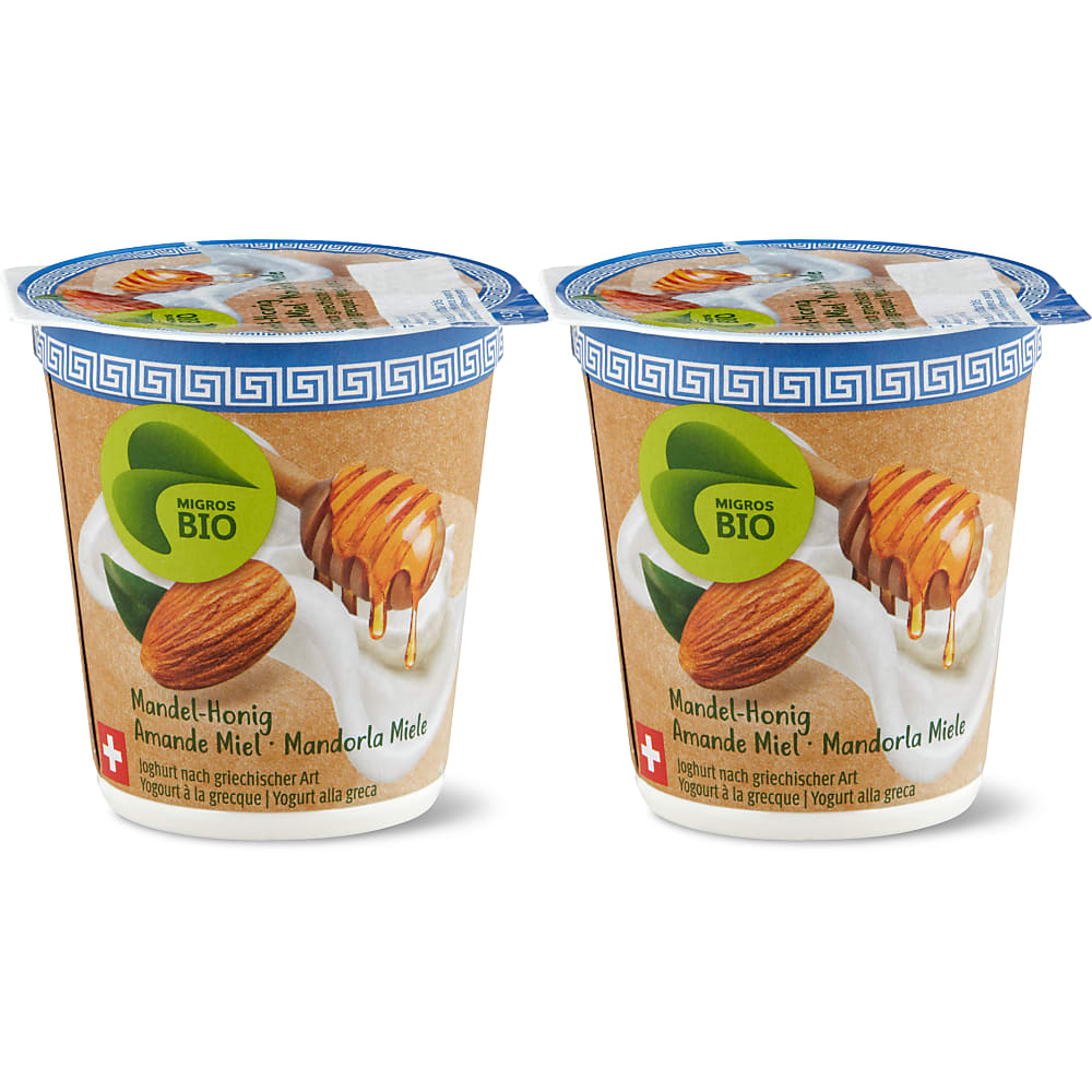 Buy Bio · Greek style yogurt · Almond-Honey - Free sample • Migros