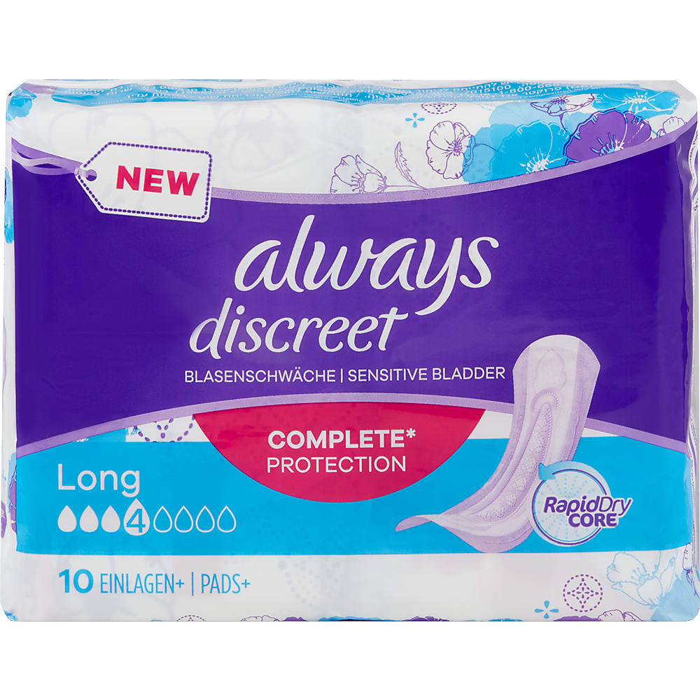 Always Discreet · Sanitary towels · Long - Sensitive bladder • Migros