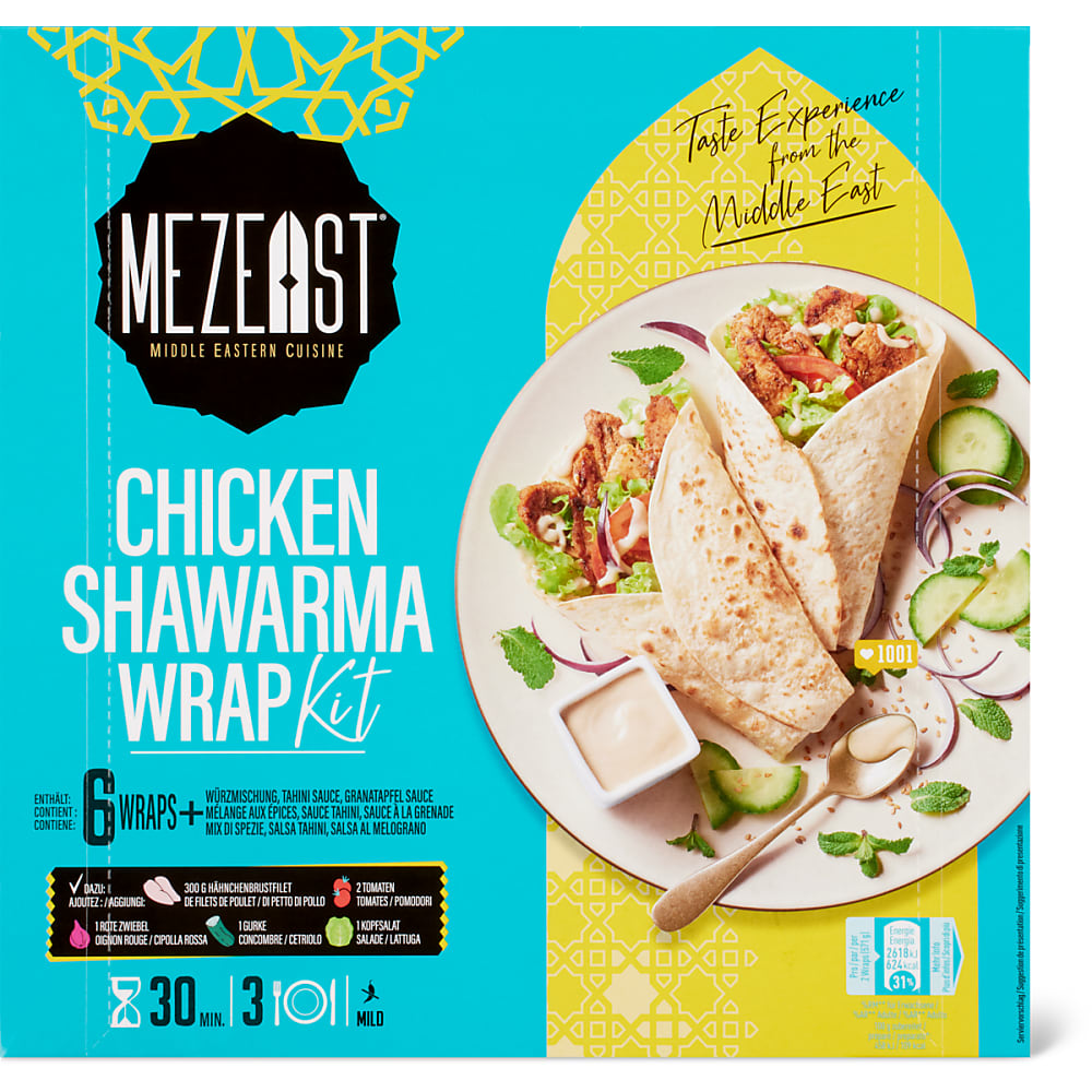 Mezeast · chicken Shawarma wrap kit · mild • Migros