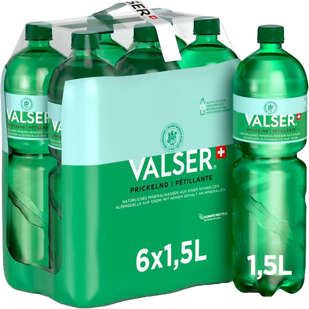 Valser Classic · Natürliches Mineralwasser · mit Kohlensäure • Migros