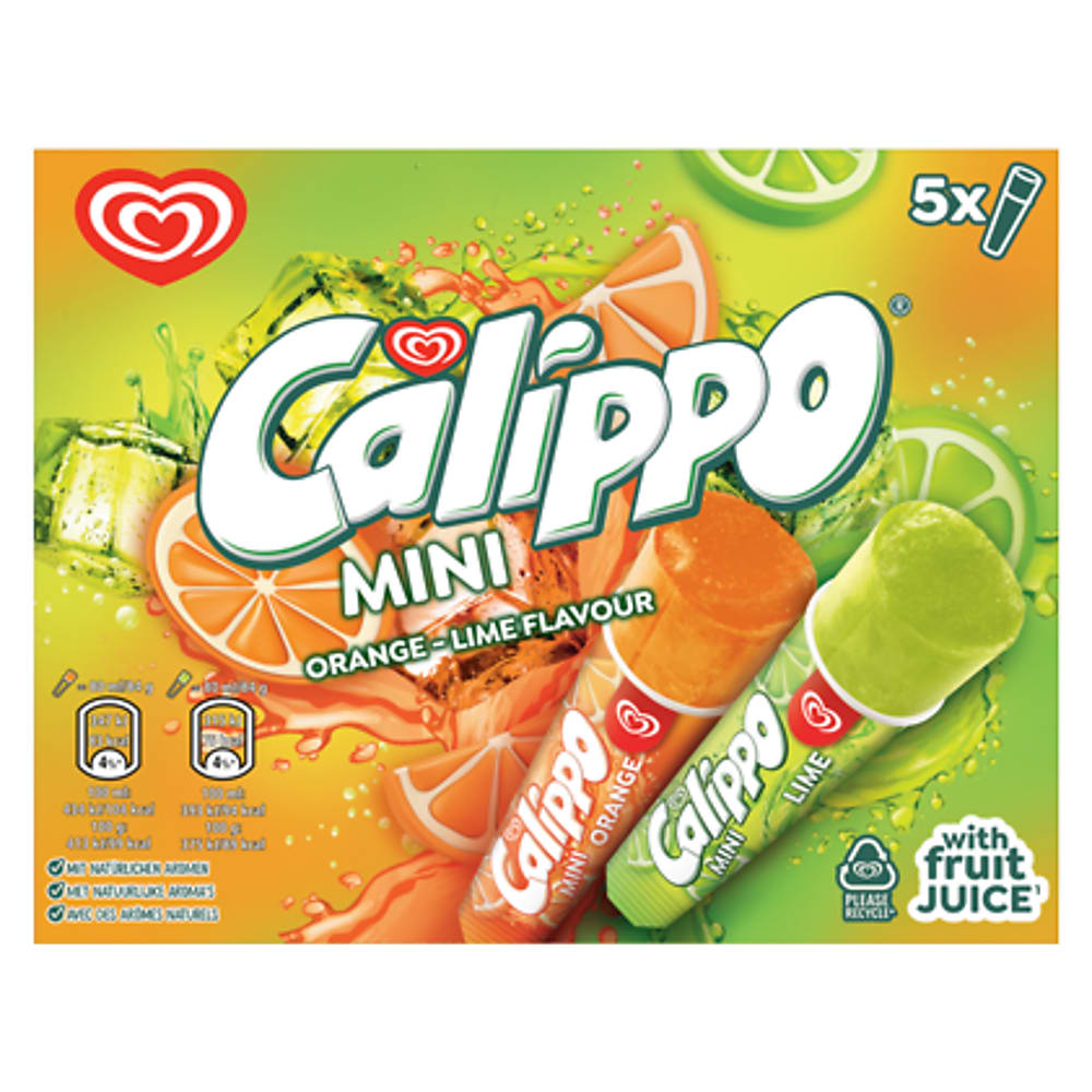 Lusso Calippo Mini · Wassereis · Orange & Limette • Migros