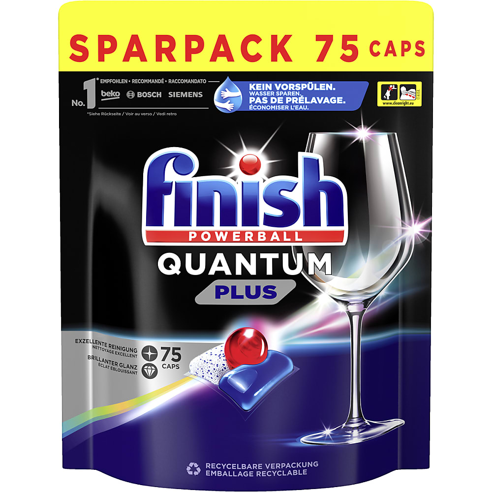 Finish Calgonit Quantum Plus · Dishwasher tabs · Excellent cleaning ...