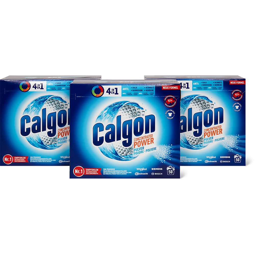 Calgon Concentrated Power · Powder against limescale · 3 x 50 wash ...