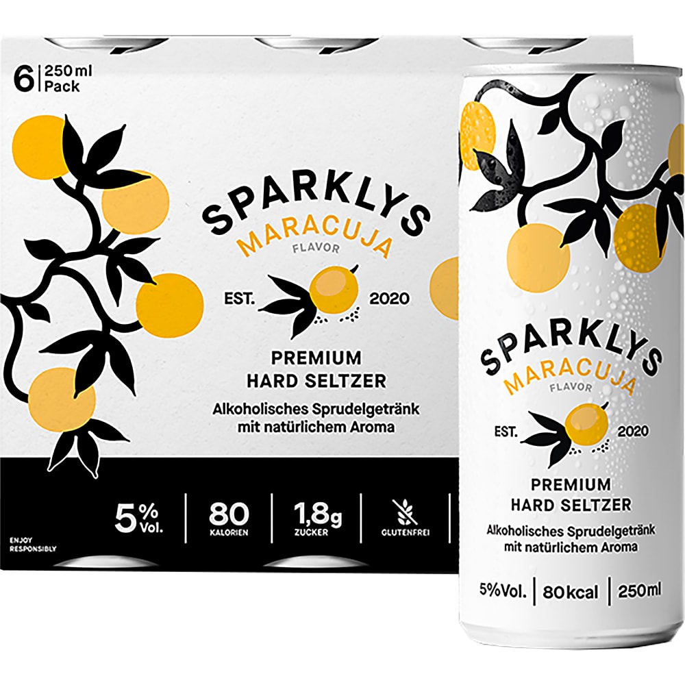 Sparklys Premium Hard Seltzer · Alkoholisches Sprudelwasser · Maracuja ...
