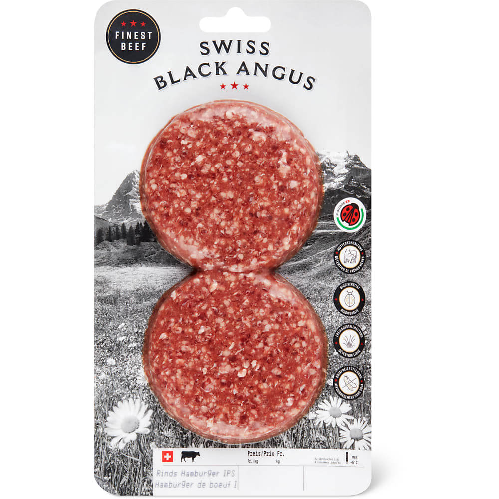 Swiss Black Angus IP-SUISSE · Beef hamburger · Plain • Migros