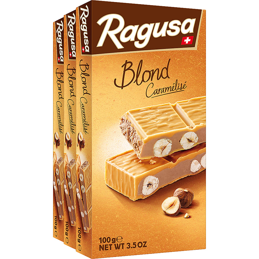 Camille Bloch Ragusa Chocolate bars Blond with praline filling and whole hazelnuts Migros